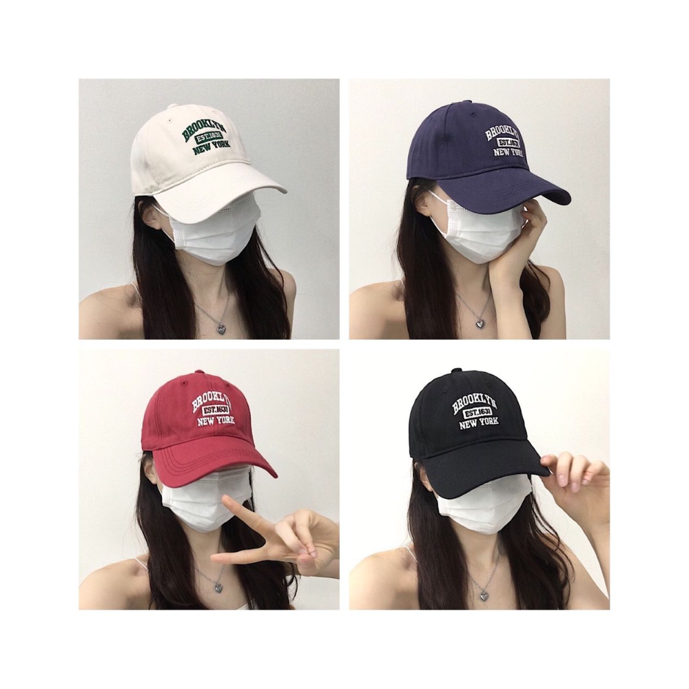 베니히로즈 11할인 뉴욕 브루클린 레터링 볼캡 데일리 레터링 남녀공용 커플 소두핏 봄 여름 가을 겨울 신상 사계절 모자 남자